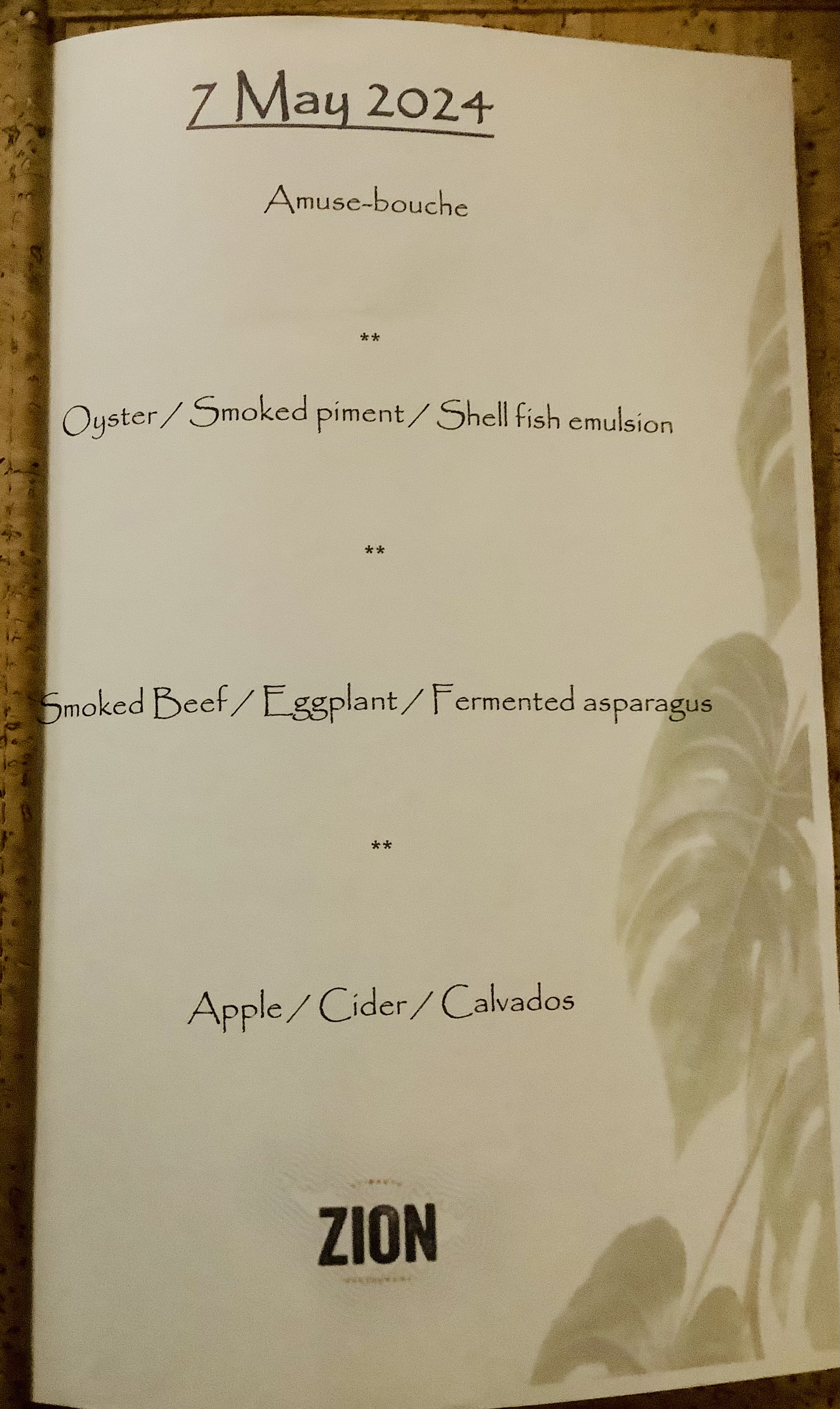 Lovely Zion Restaurant dinner | SBHonline St Barts Community Forums